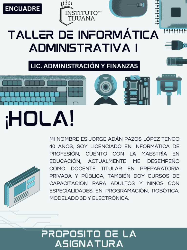Encuadre Taller de Info Admin 1 | PDF | Evaluación | Informática