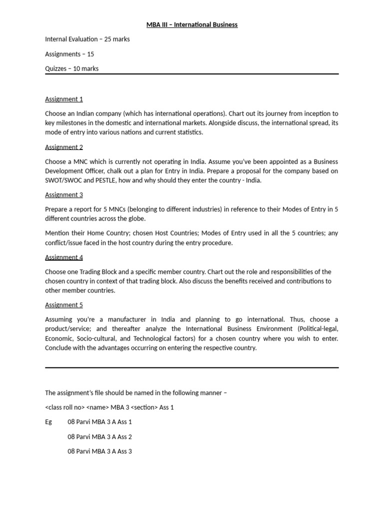 IB - Assignment & IE-1 | PDF