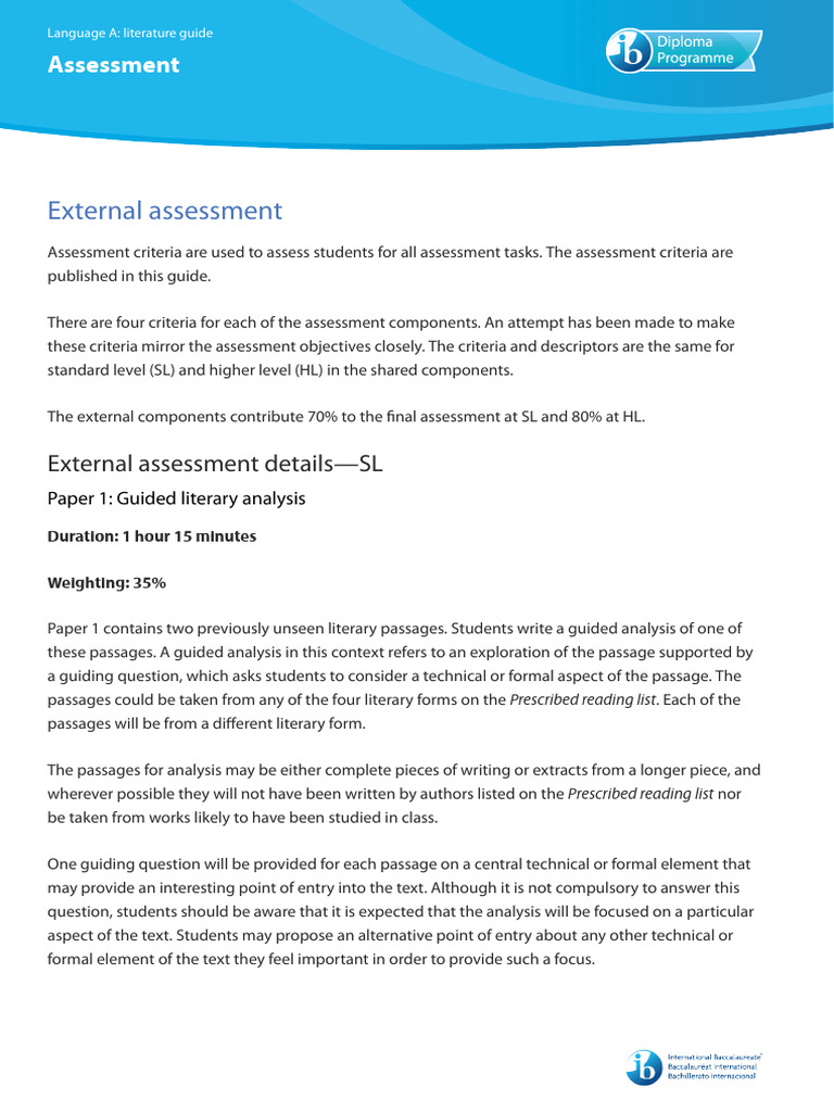 Language A GUIDE ASSESSMENT | PDF | Essays | Grammar