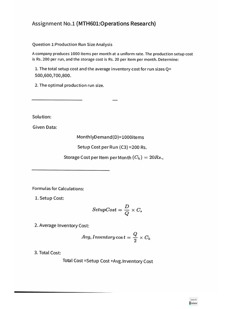 mth601 Assignment 1 Solution | PDF