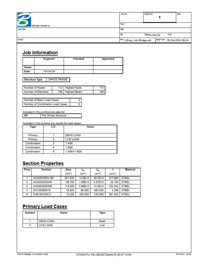 Staadpro Output Segment 1 | PDF | Beam (Structure) | Mechanics