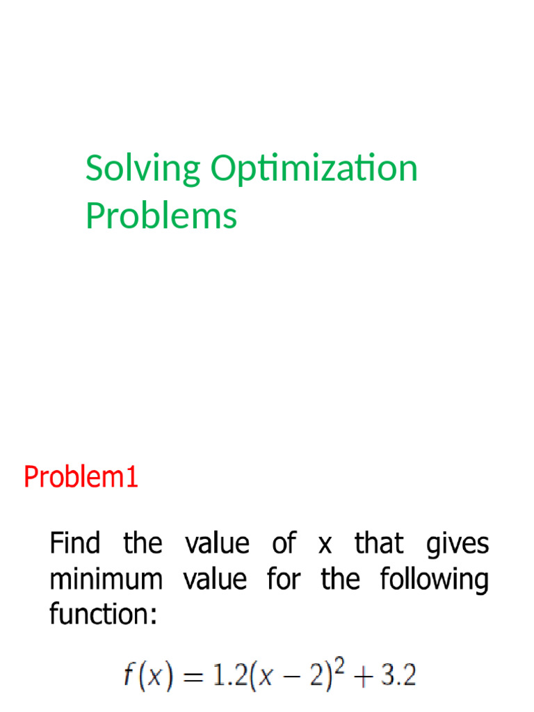 Optimization Techniques | PDF