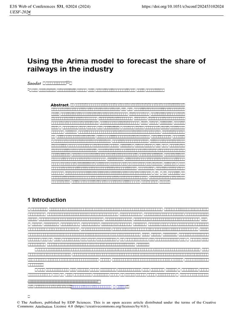 Using The Arima Model To Forecast The Share of Rai | PDF ...