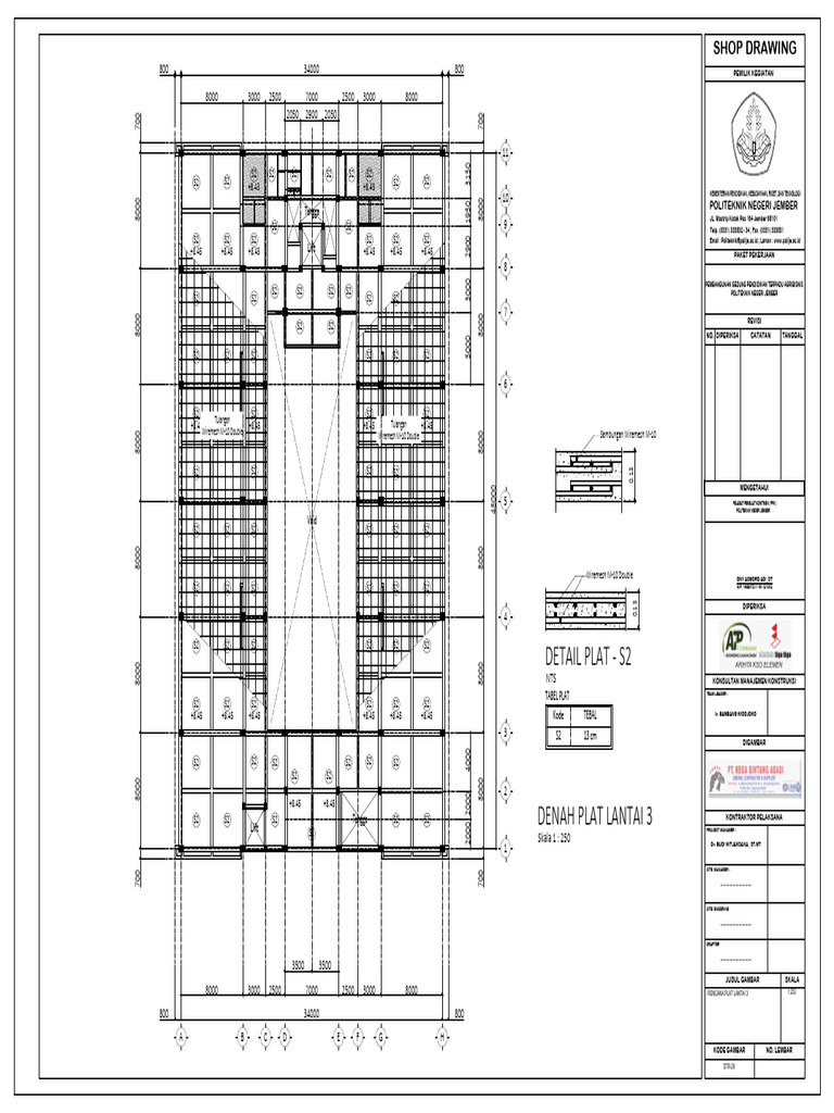 Rencana Plat Lantai 3 Gedung Agribisnis | PDF