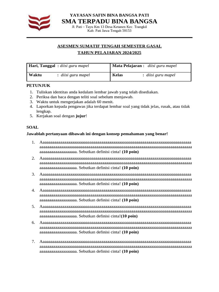 SMA TEMPLATE PTS 2425 (1) | PDF