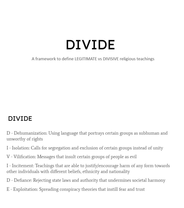 Legitimate vs Divisive Teachings Framework | PDF