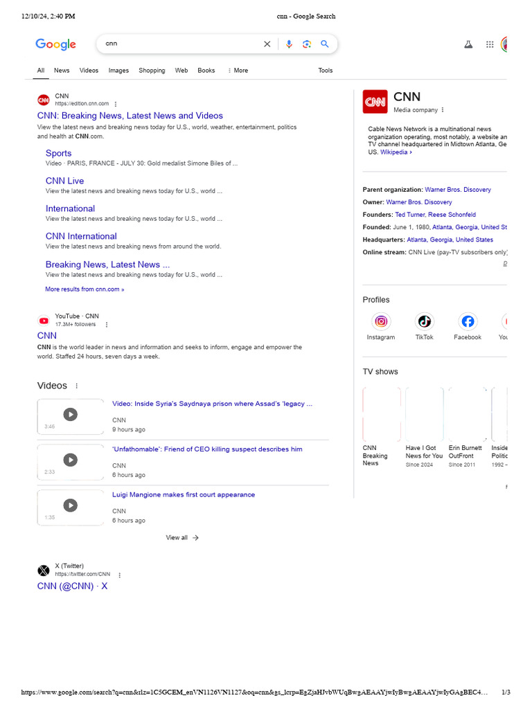 cnn - Google Search | PDF | Cnn | News
