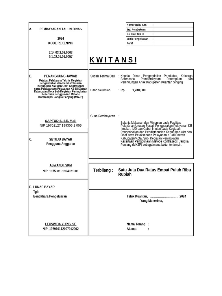 Copy of Contoh Adm Pergerakan Pelayanan Kb 2024 (2)(1) | PDF
