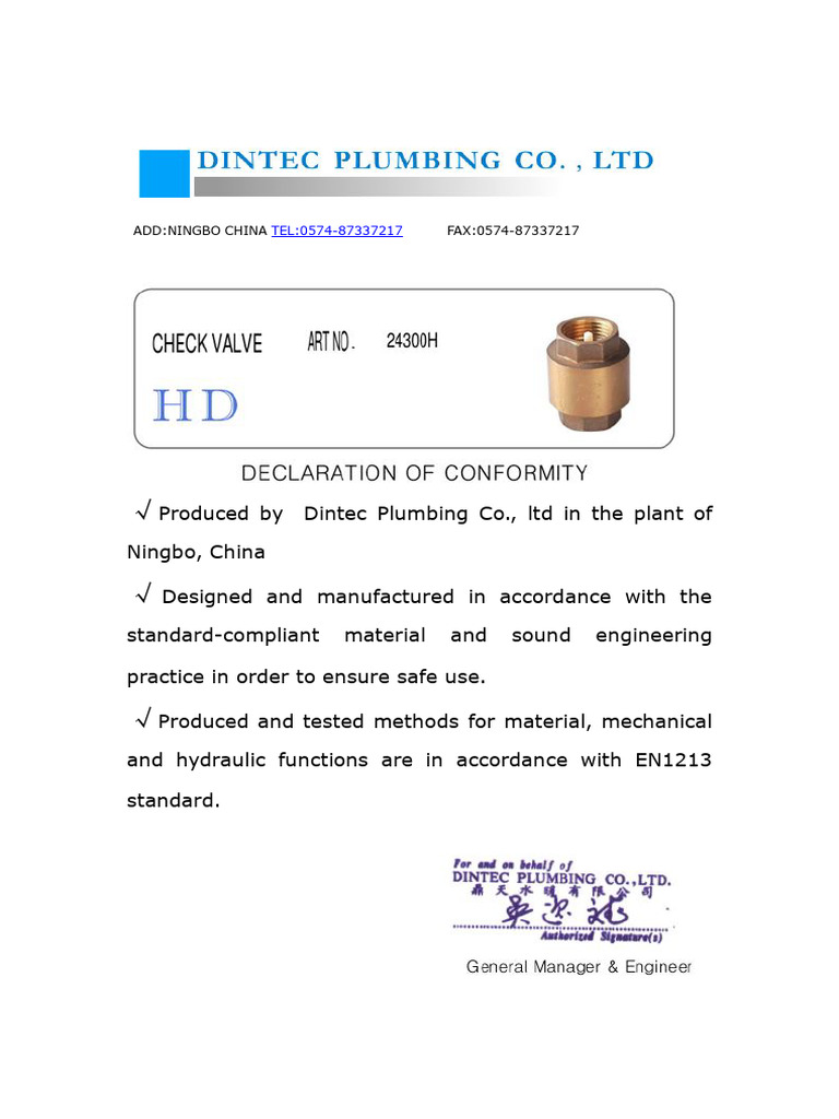DC Check Valve | PDF