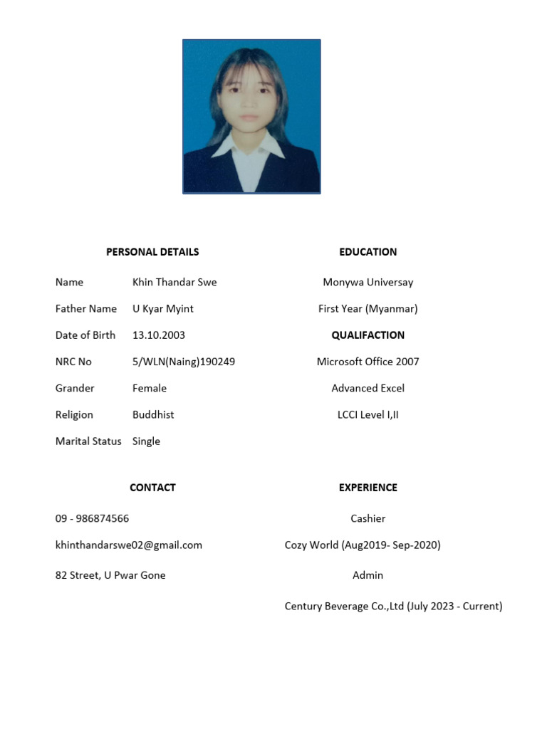 Khin Thandar Swe_97919fd8 0f10 450e Bbb0 280a75cea8c7 | PDF