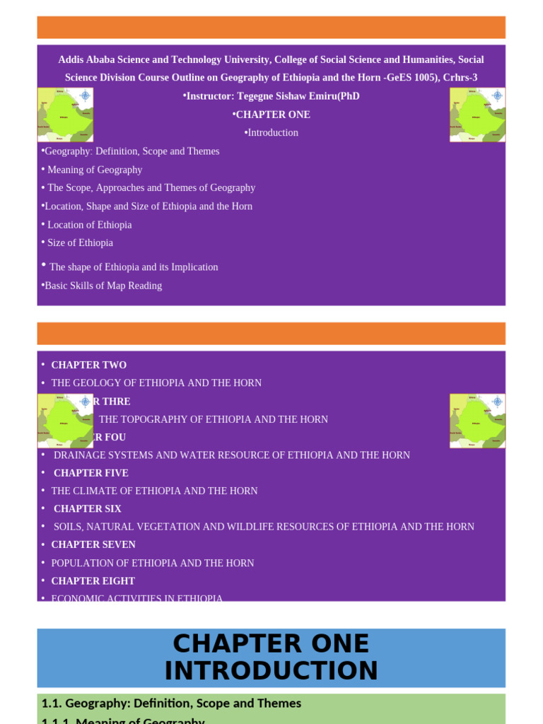 1. Chapter One Geography of Eth Ch1ppt (2) | PDF | Geography | Map