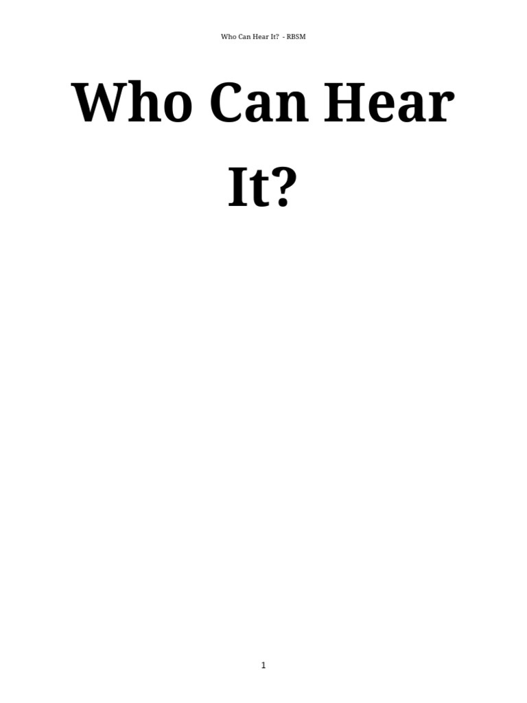 Who Can Hear It- | PDF | Logos (Christianity) | Jesus