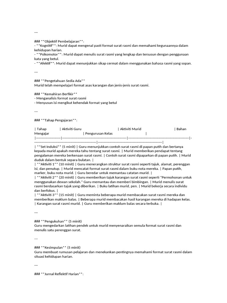 Surat Rasmi RPH t3 | PDF