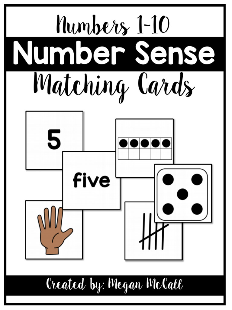 Matching Cards: Number Sense | PDF