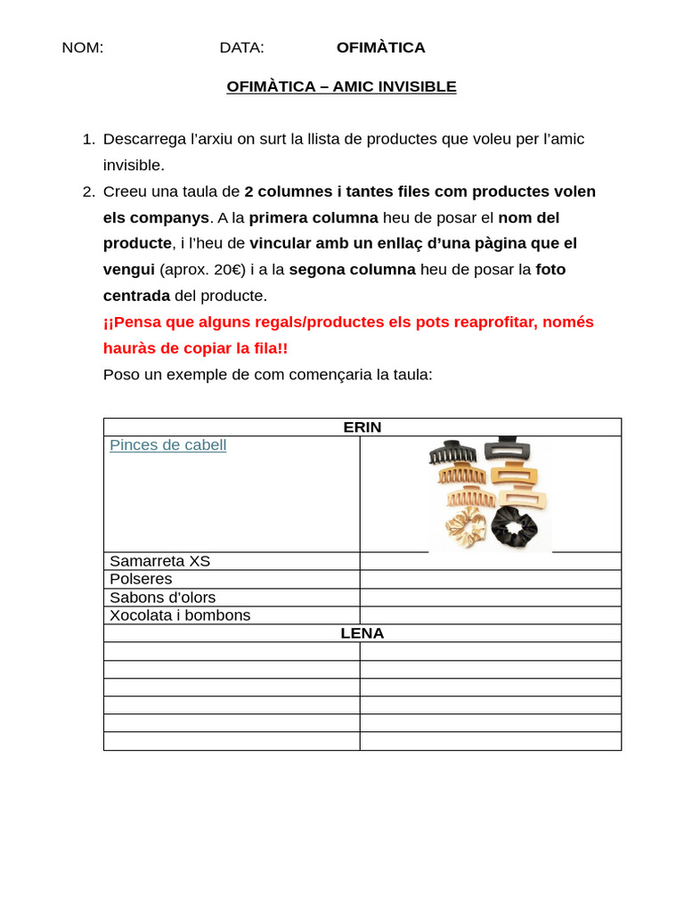 OFIMÀTICA-Amic Invisible-A | PDF