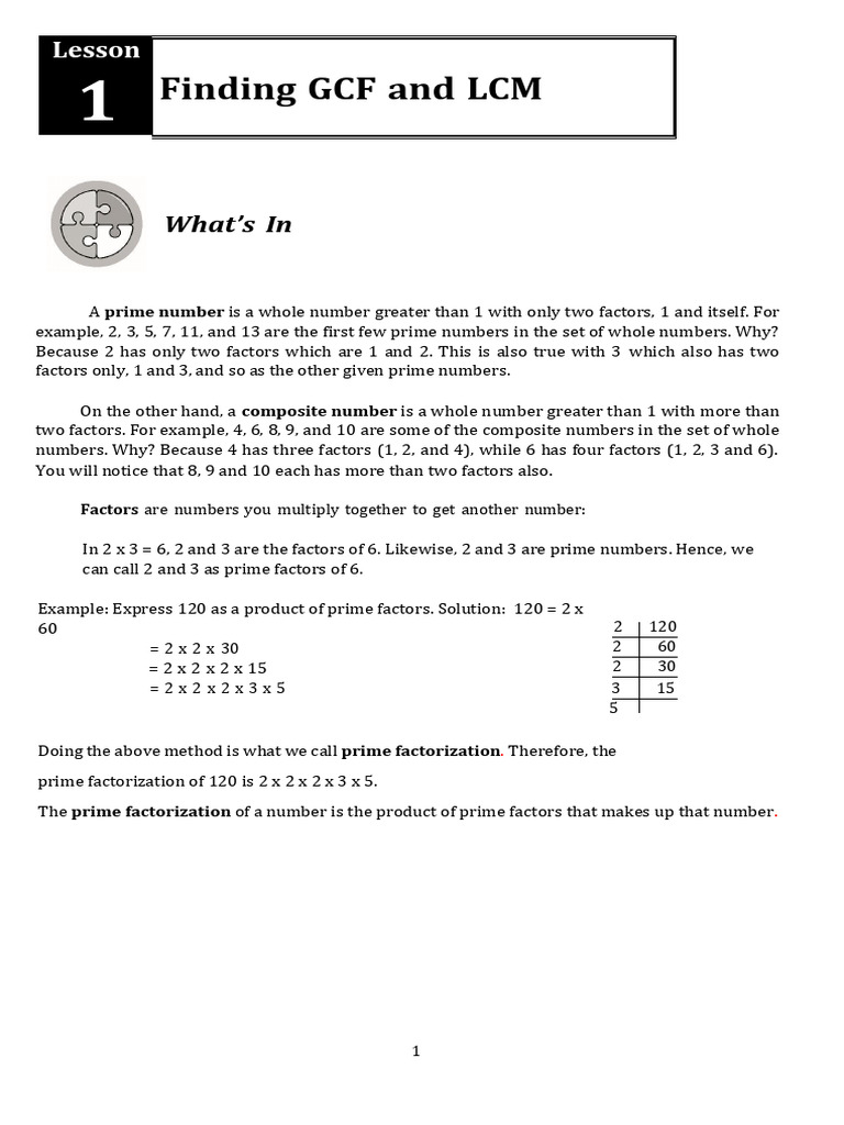 Finding GCF and LCM | PDF | Algebra | Arithmetic
