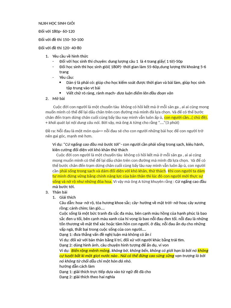 NLXH Học Sinh Giỏi | PDF