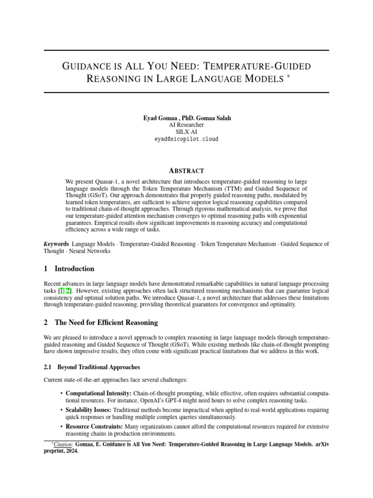Guidance is All You Need: Advancing Large Language Models with Temperature-Guided Reasoning ...