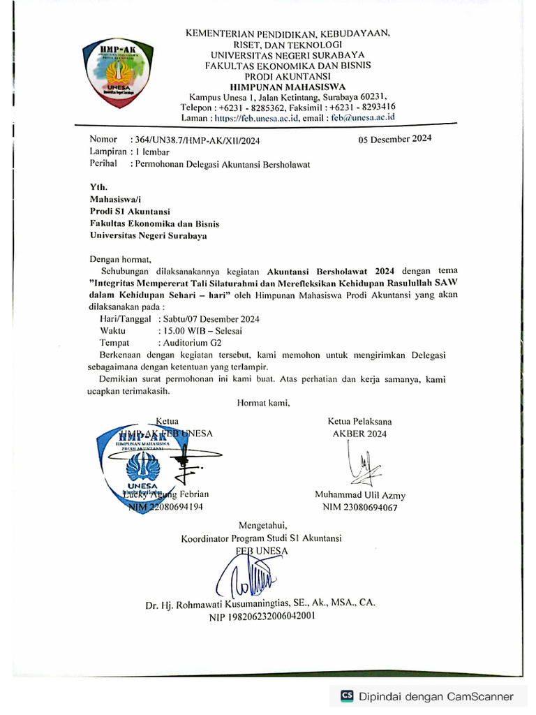 Surat Permohonan Delegasi | PDF