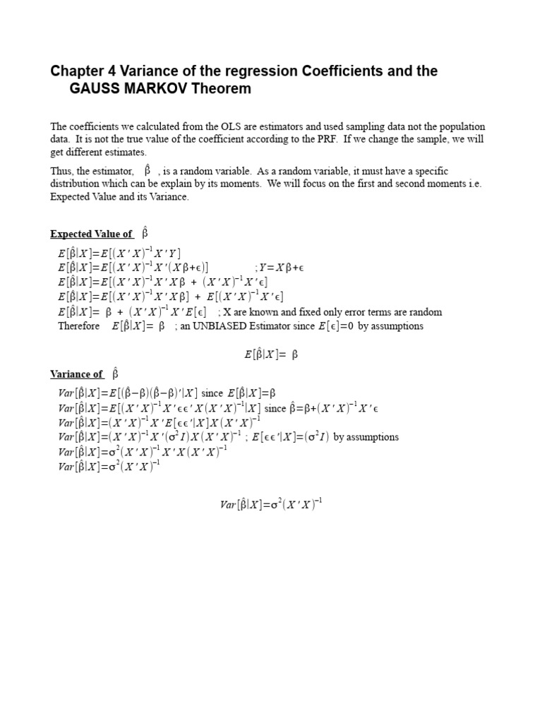 Ch4 2945310 | PDF | Ordinary Least Squares | Estimator
