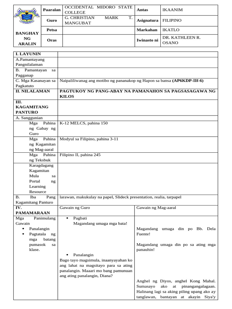 FINAL DEMO Lesson Plan | PDF