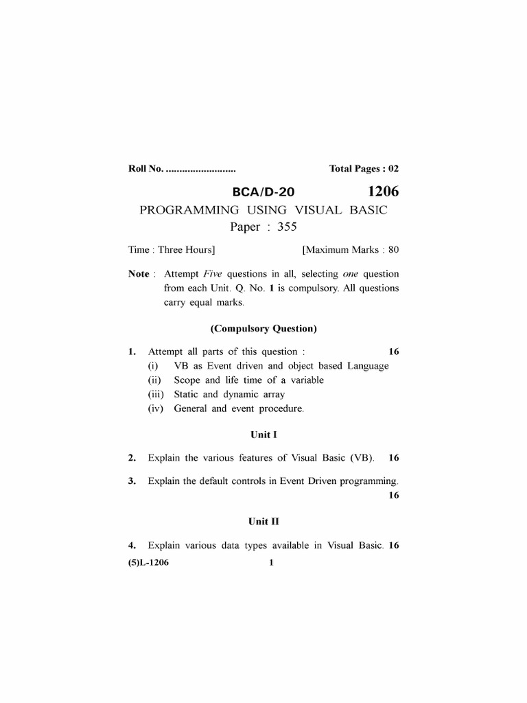 PROGRAMING USING VISUAL BASICS 2020-Merged | PDF | Computer Program ...