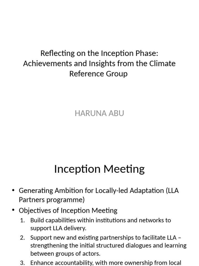 Reflecting on the Inception Phase | PDF