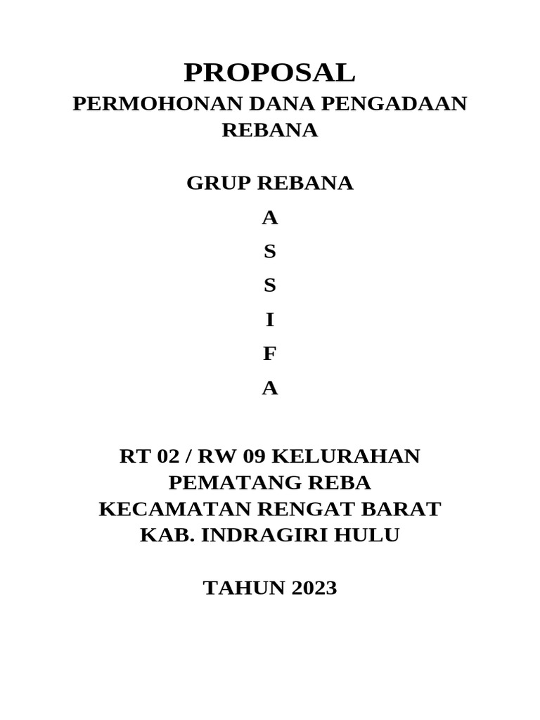 Permohonan Dana Alat Rebana 2023 | PDF