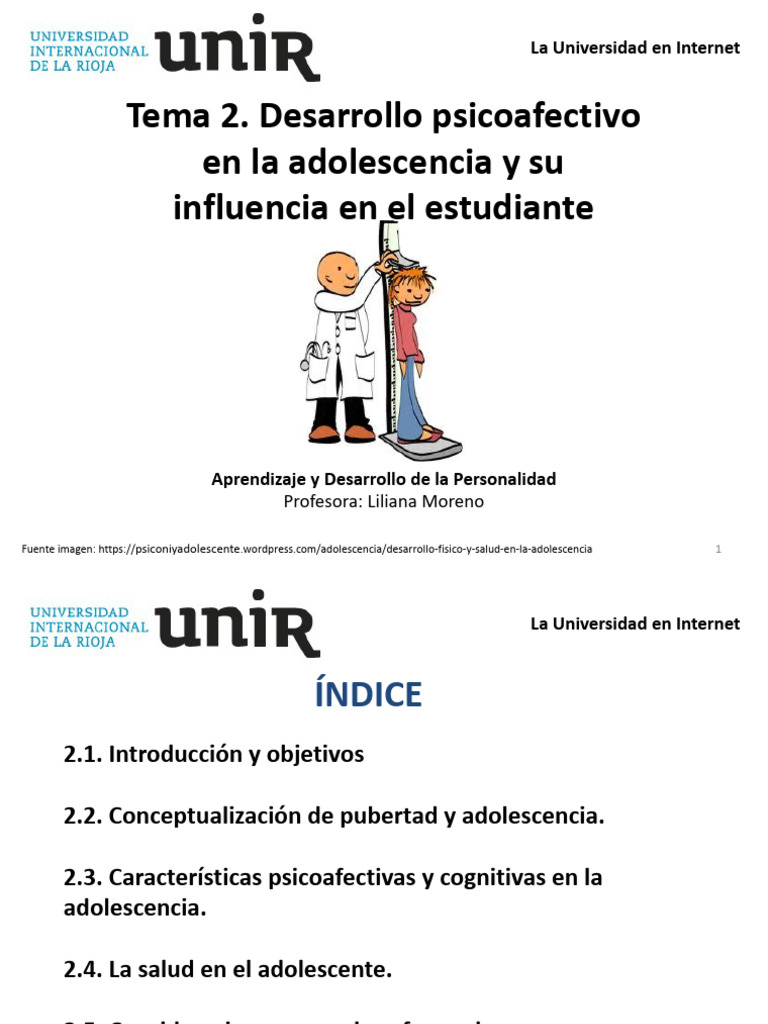 Presentación Tema 2 | PDF | Adolescencia | Las emociones