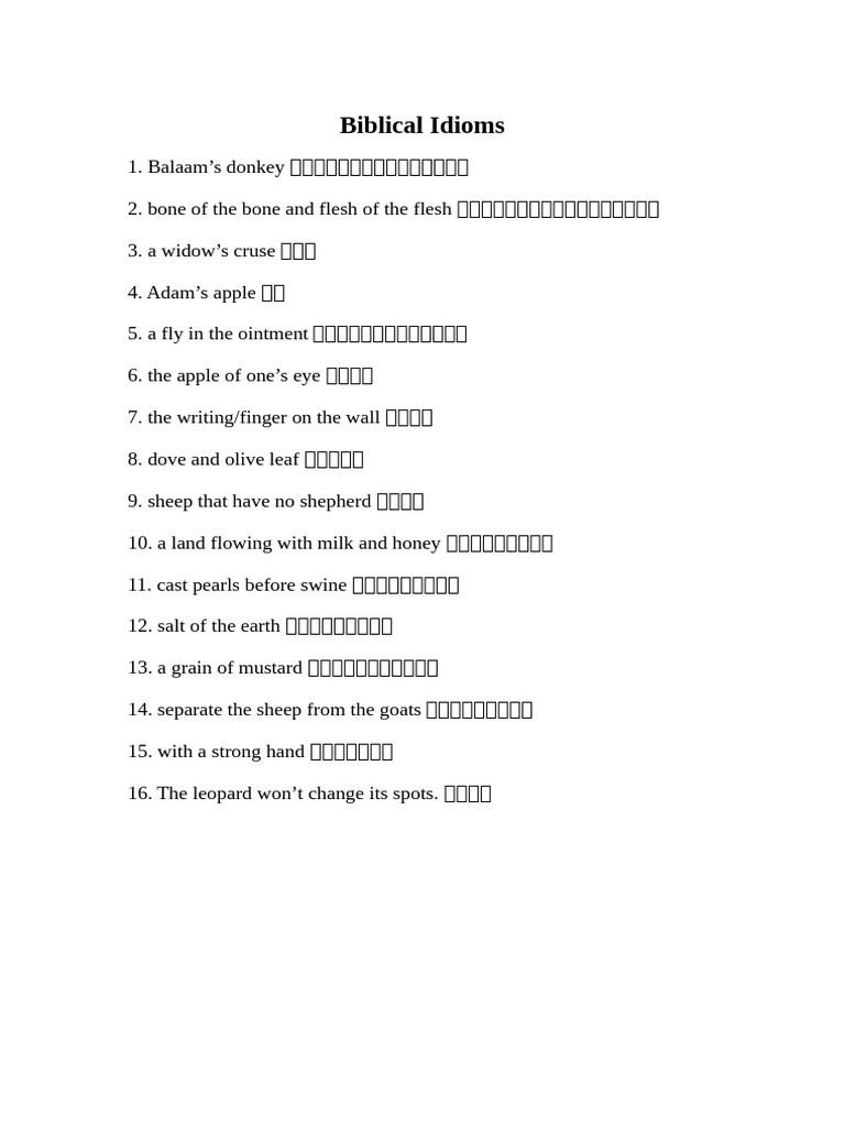 Biblical Idioms | PDF