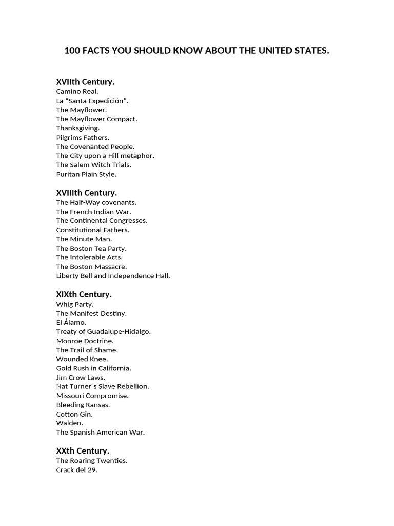 100 Facts You Should Know | PDF