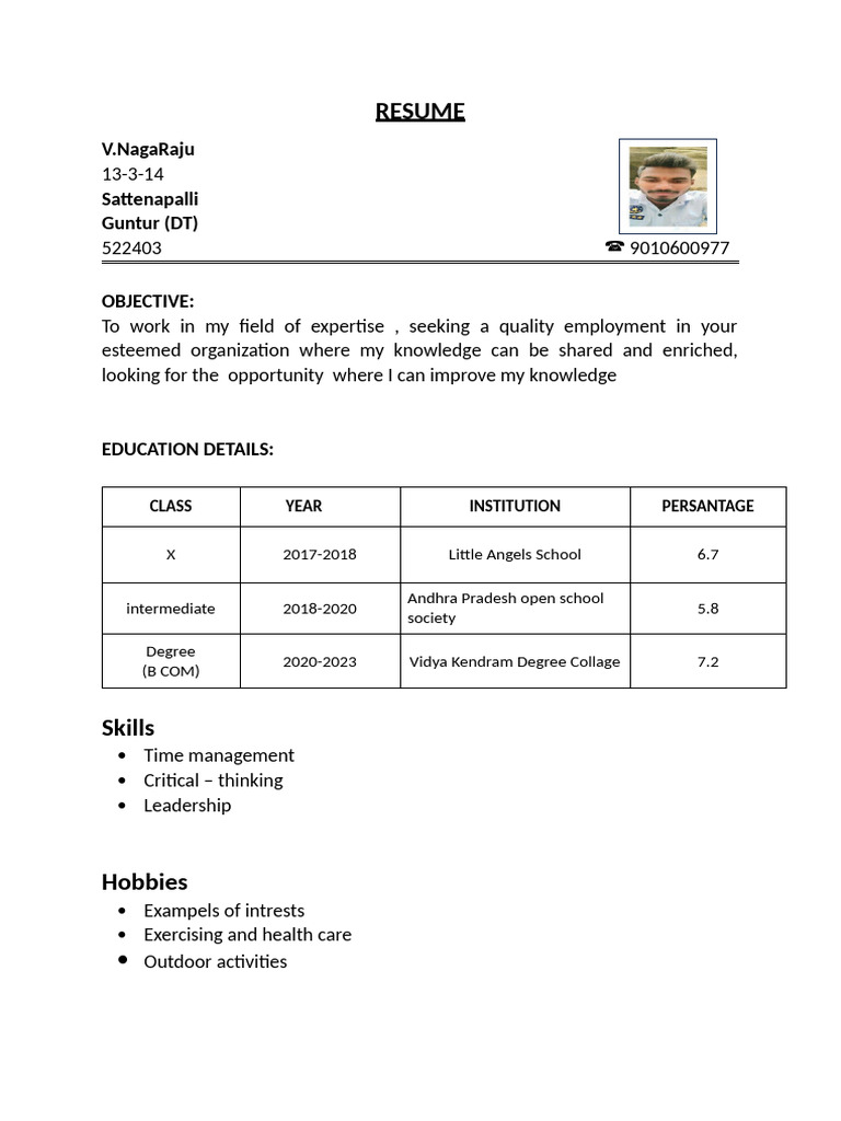 new resume created | PDF