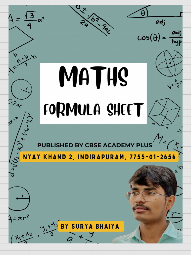 Maths Formula 12th - 240210 - 202652 | PDF