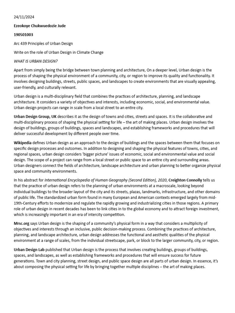 Jude’s ARC439 Assignment 24112024 | PDF | Climate Change | Greenhouse Gas