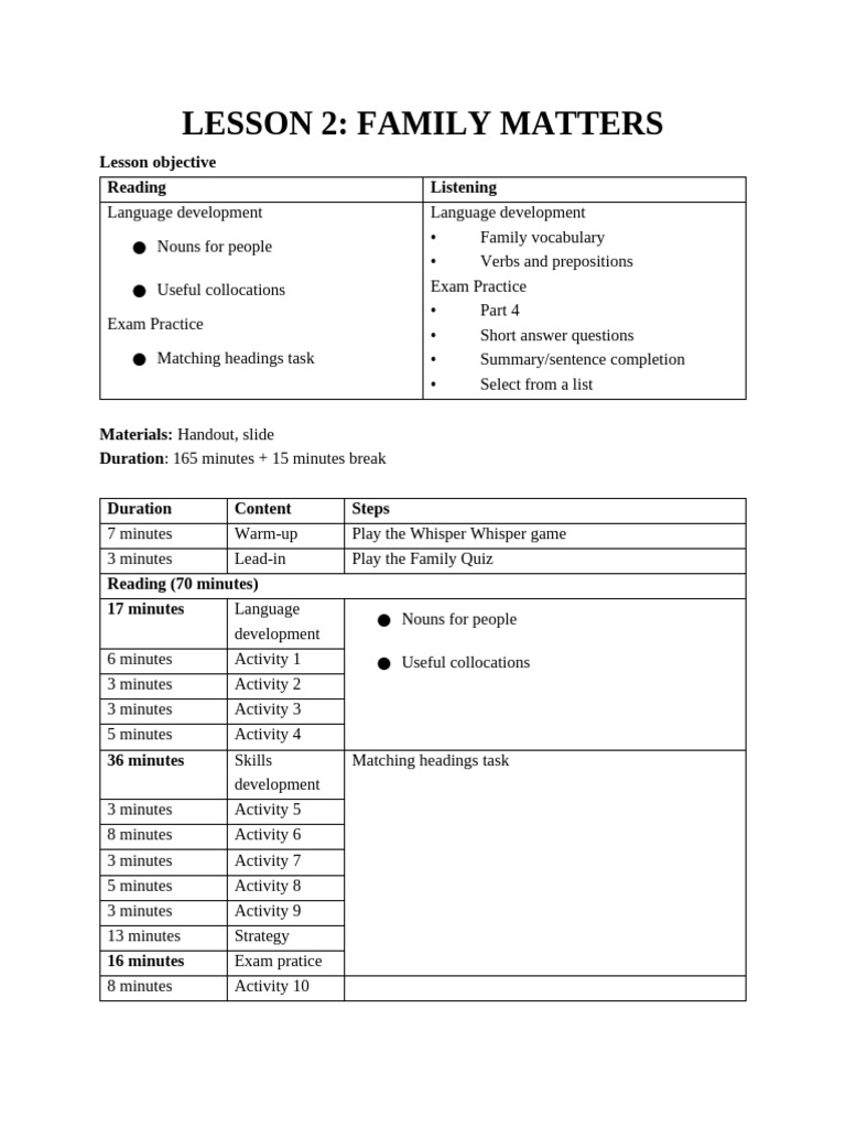 LESSON 2- Lesson plan | PDF | Verb | Language Mechanics
