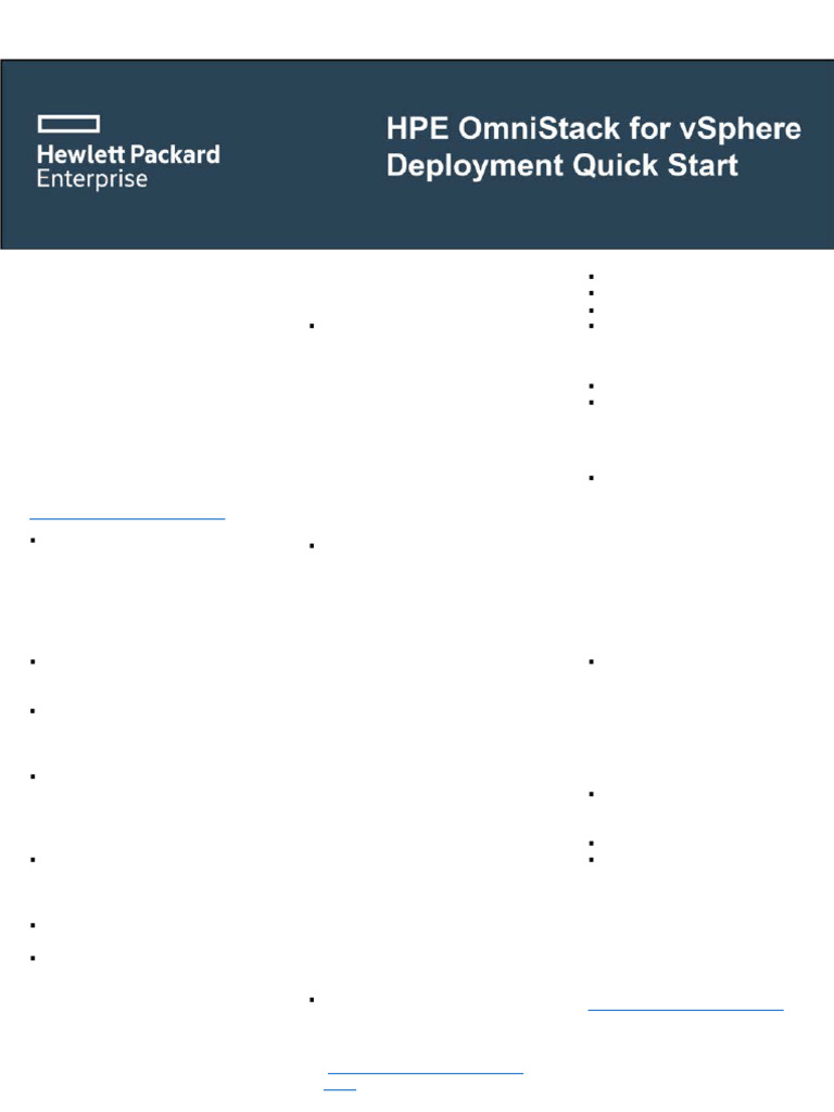 HPE - A00038437en - Us - HPE OmniStack For Vsphere Deployment Quick Start, Release 3.7.2 | PDF ...