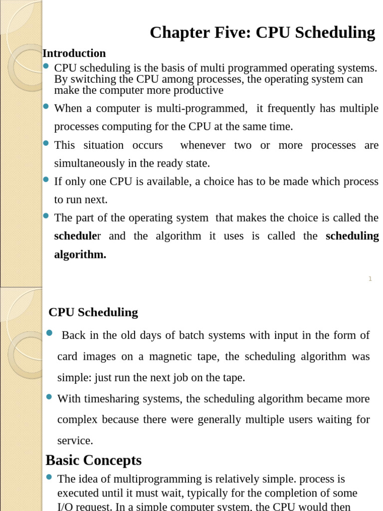Chapter 5 and Chapter 6 - OS | PDF | Scheduling (Computing) | Process (Computing)