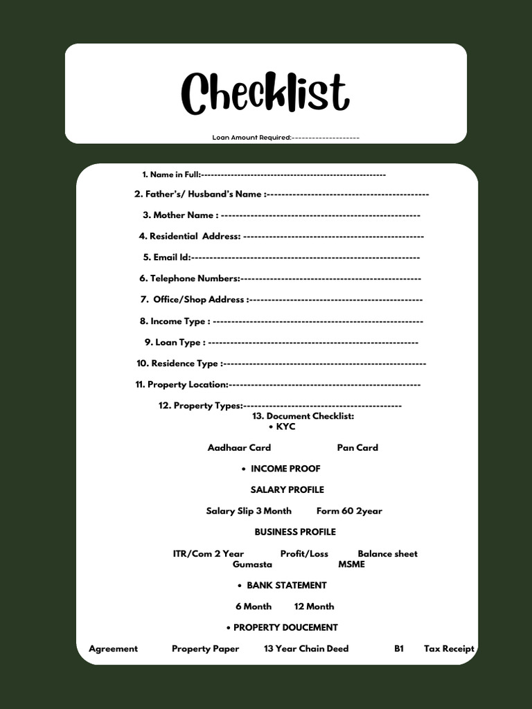 Green and White Floral Checklist | PDF