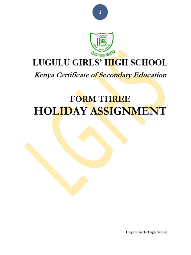 Math F3 Dec Assignment Assignments - Form 3 - Mathematics-1 | PDF ...