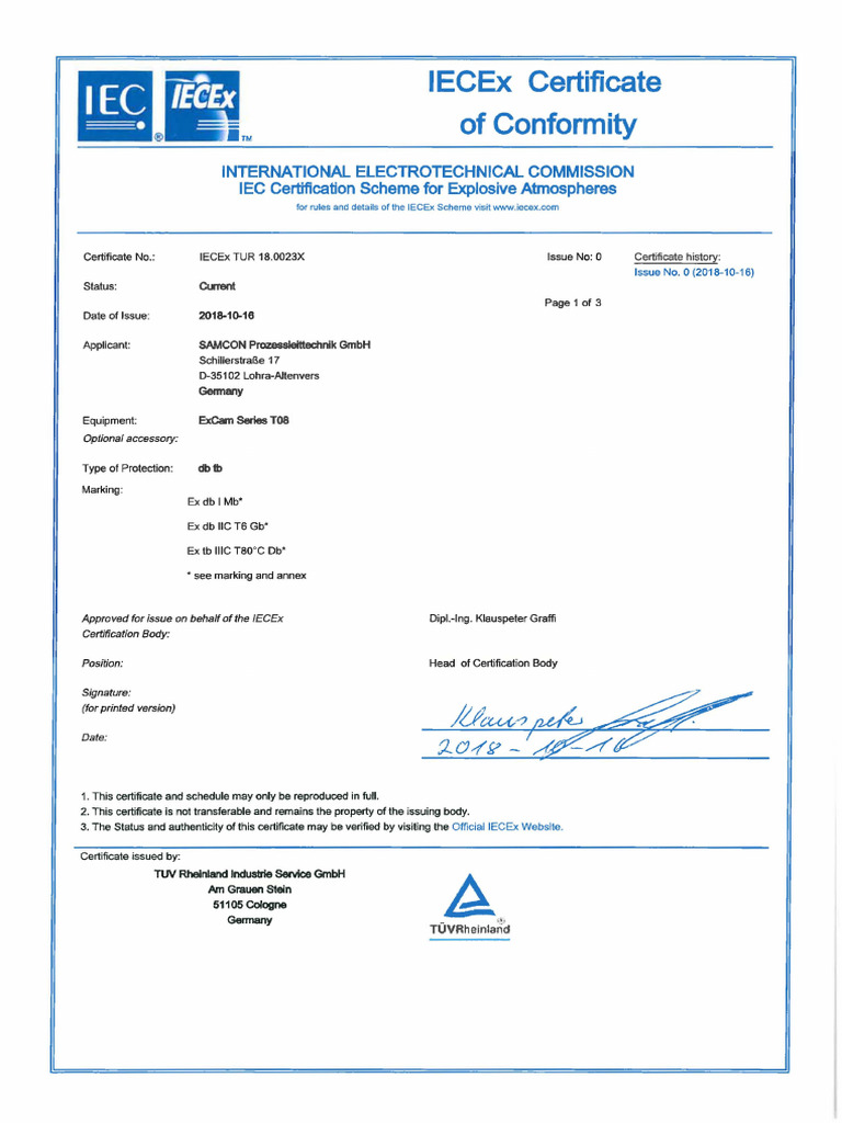 Iecex Certificate Excam Series t08 en US 112825 | PDF | Mains ...