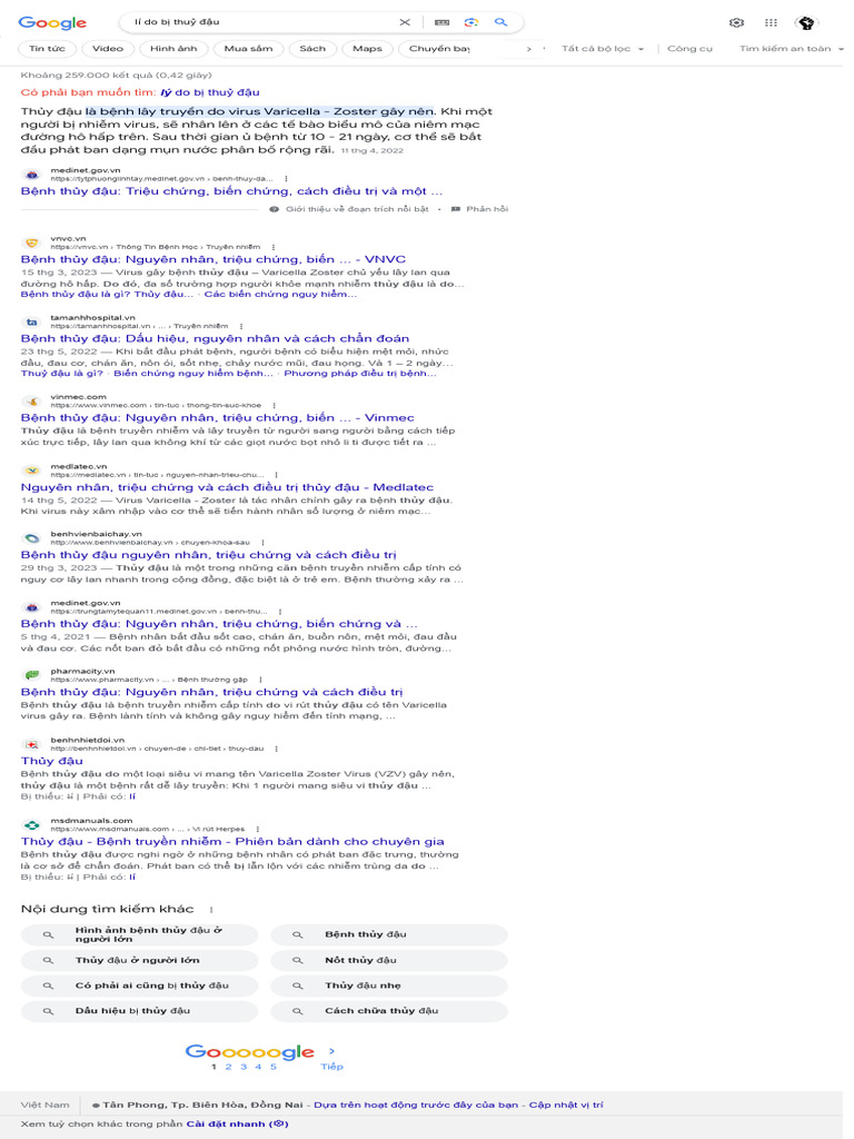 Lí Do Bị Thuỷ Đậu - Tìm Trên Google | PDF