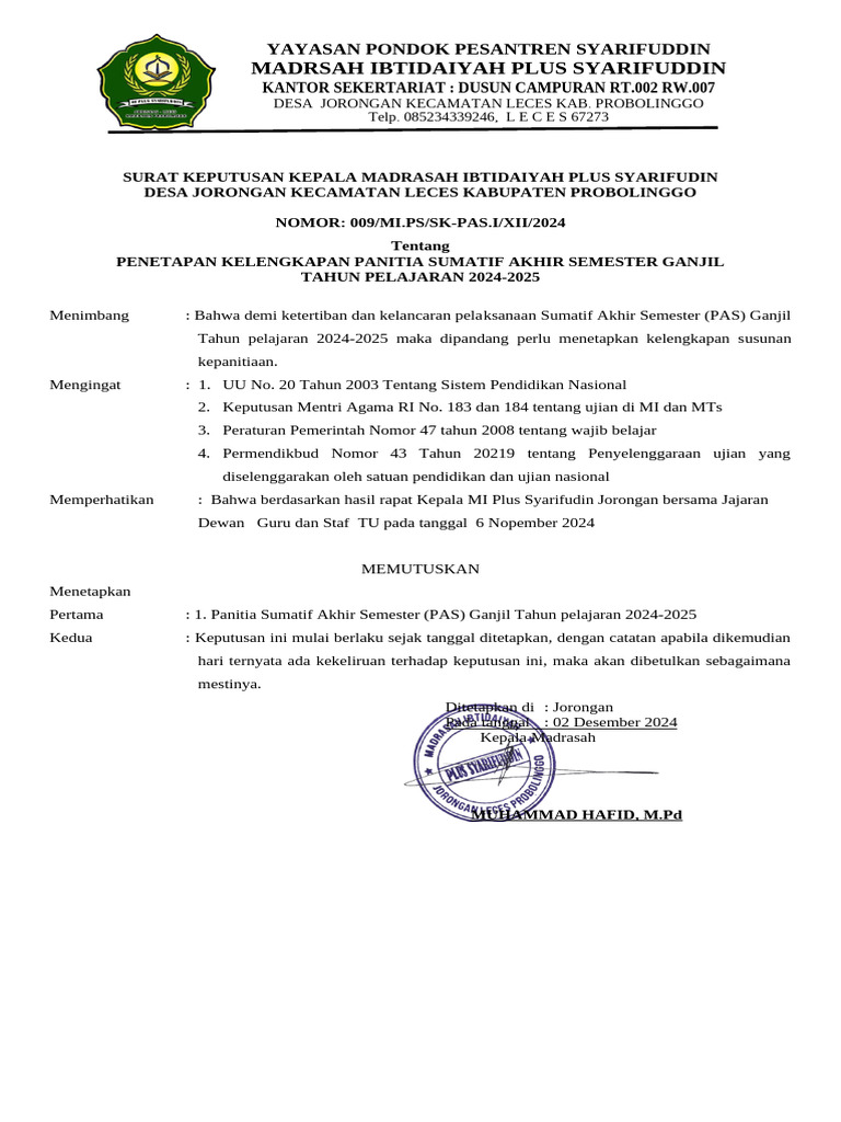 Sk. 009 Pas I Mps 2024 | PDF