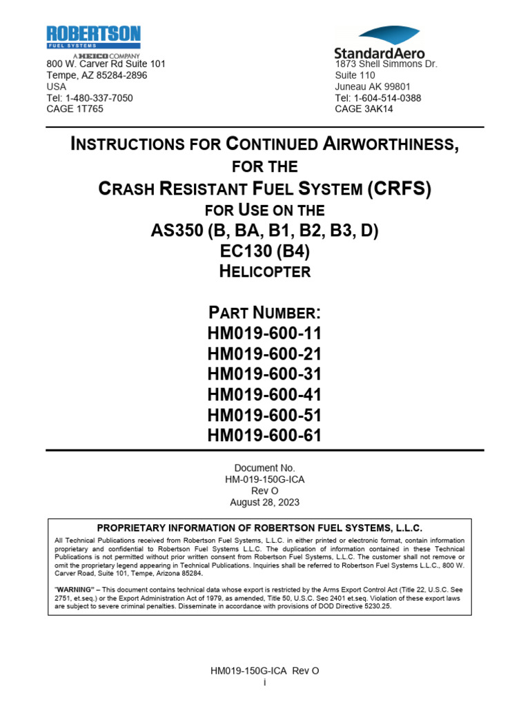 ICA For CRASH RESISTANT FUEL SYSTEM (CRFS) - 1 | PDF | Pump | Plumbing
