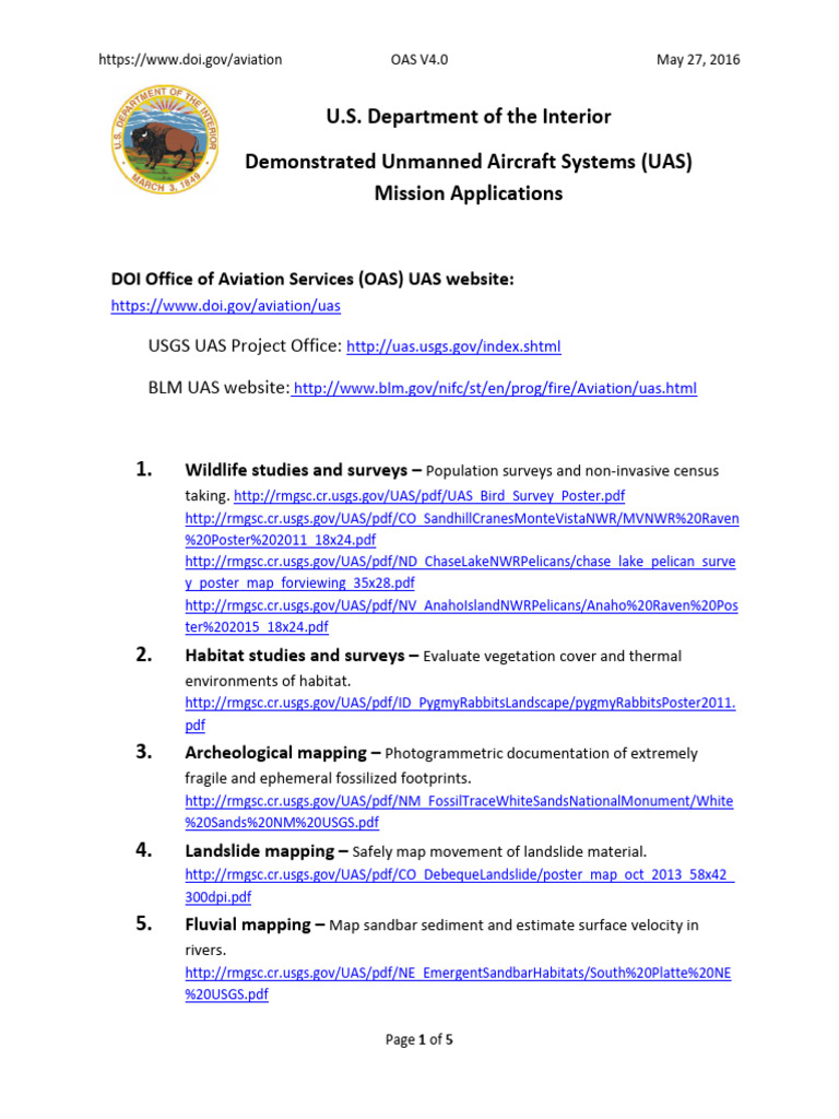 doi_uas_mission_applications_v4.0 | PDF | Wetland | Groundwater