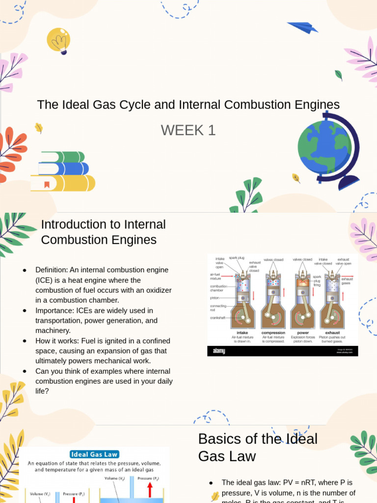 PPD Week 1 Ideal Gas Cycle | PDF | Gases | Engines
