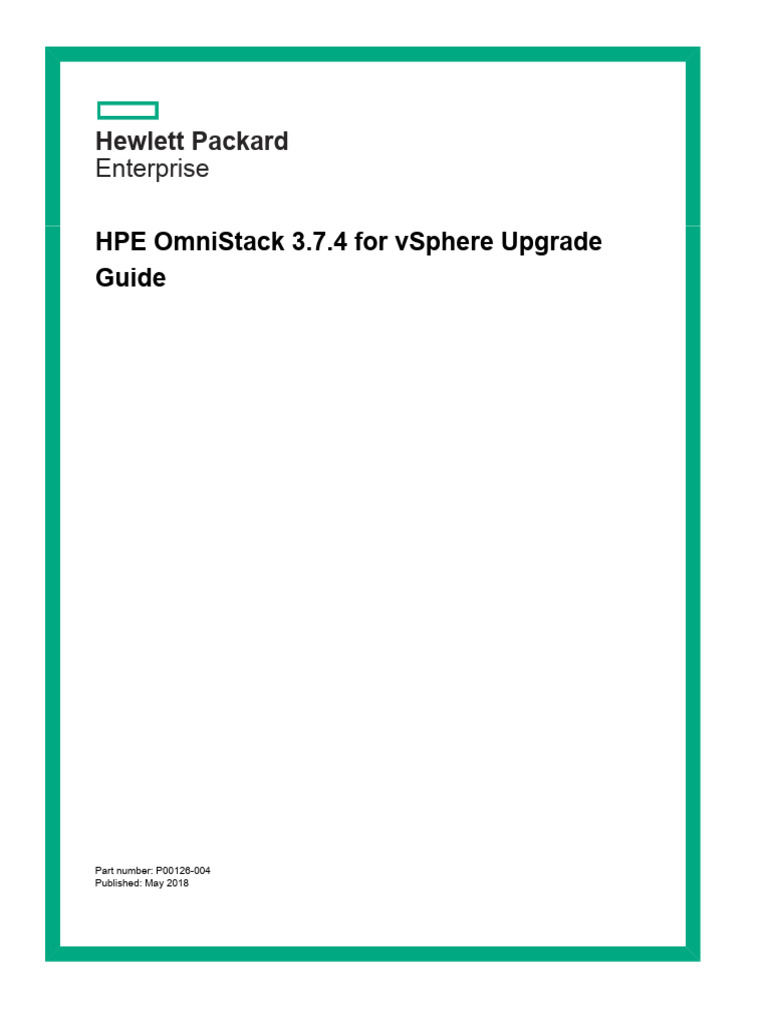 HPE_a00046521en_us_HPE OmniStack for 3.7.4 vSphere Upgrade Guide | PDF | Virtual Machine ...