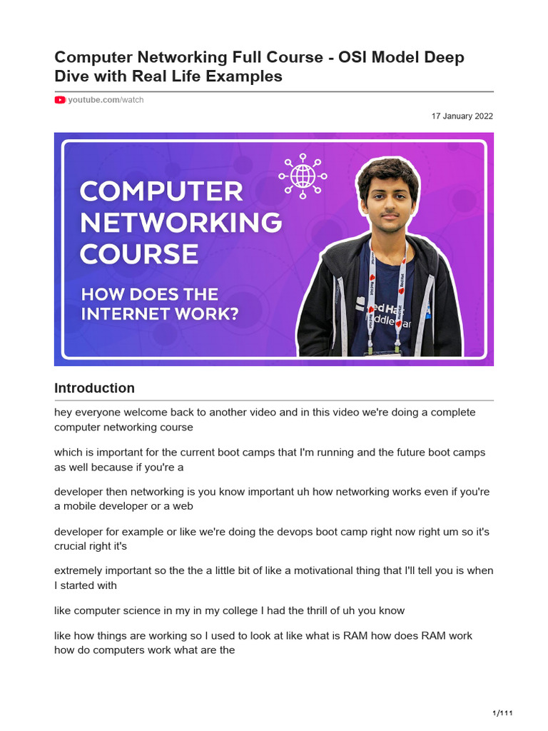 Computer Networking Full Course - OSI Model Deep Dive With Real Life ...