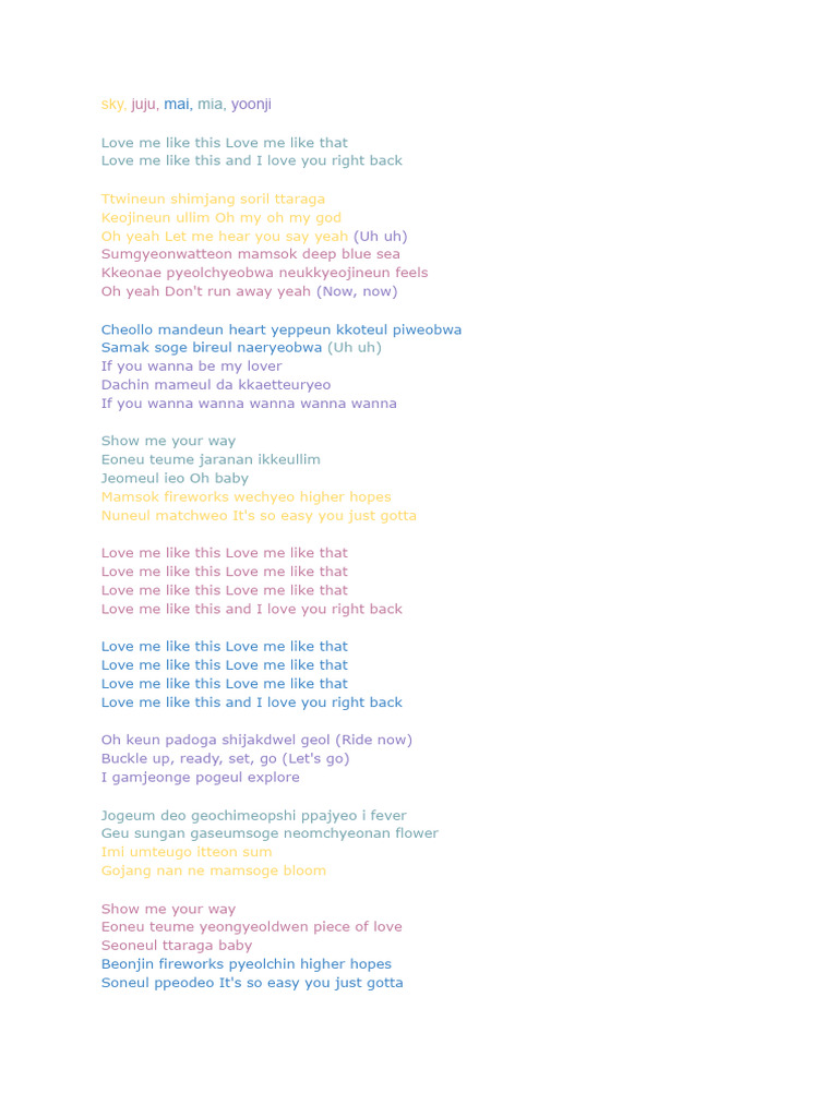 "Love Me Like This: Lyrics Breakdown" | PDF