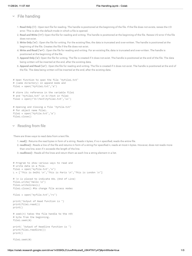 Python File Handling Guide | PDF | Text File | String (Computer Science)