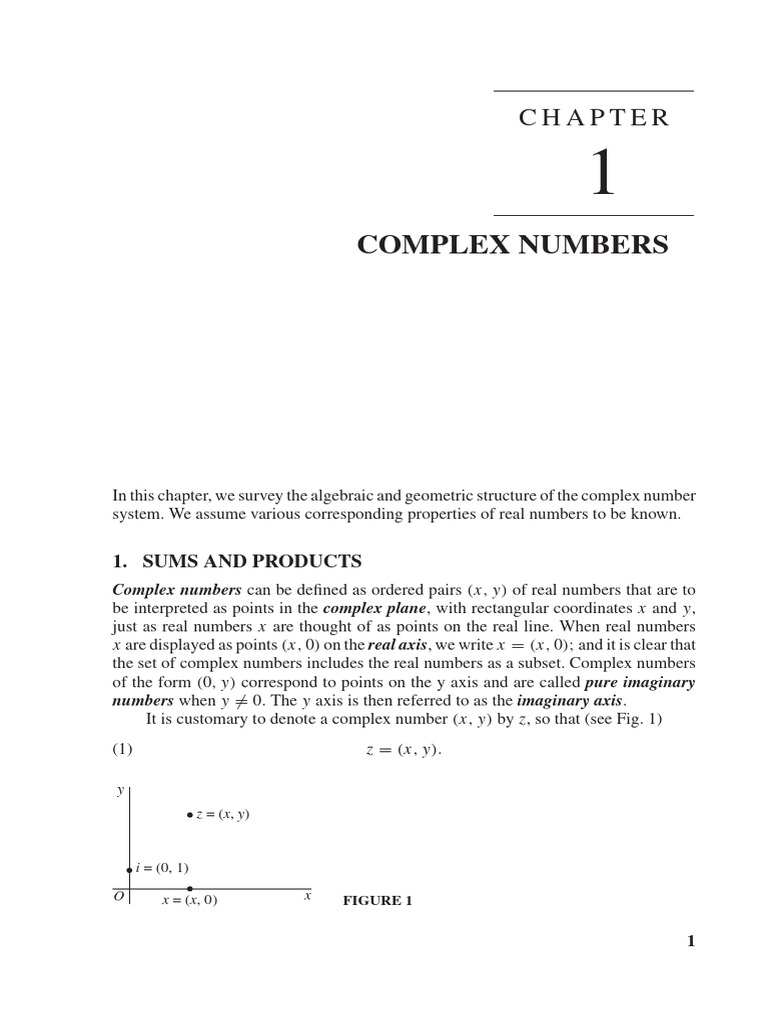 Week 1 Lecture | PDF | Complex Number | Cartesian Coordinate System